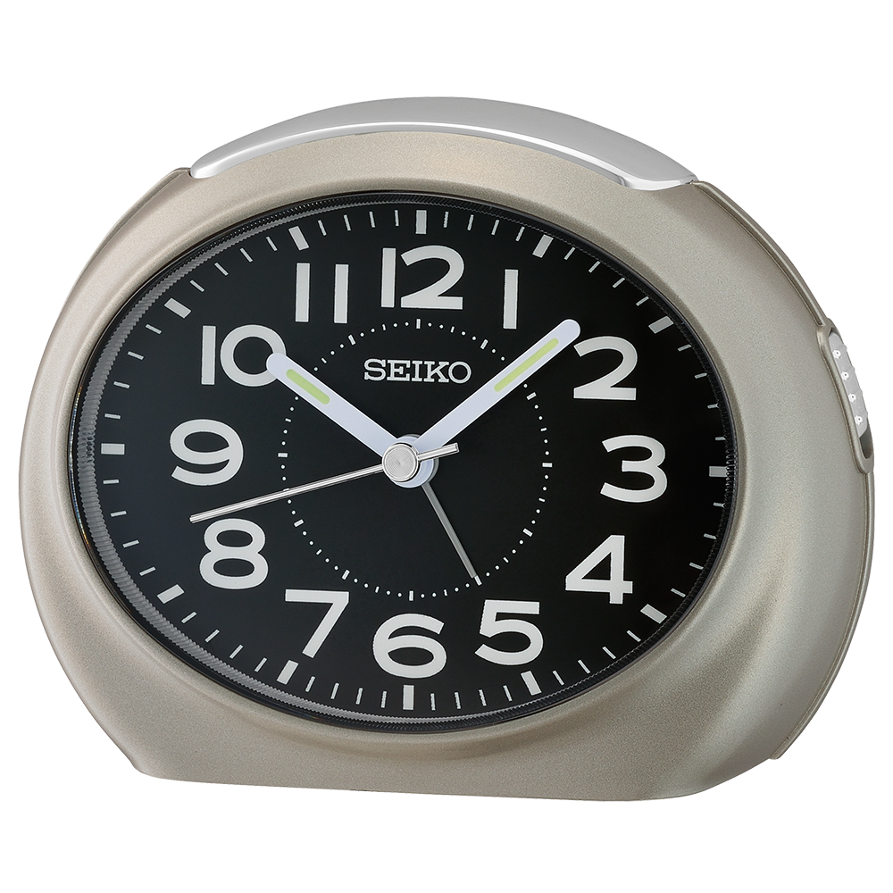 Seiko Timeless Metallic Black and Grey Beep Alarm Clock | Seiko Clocks ...