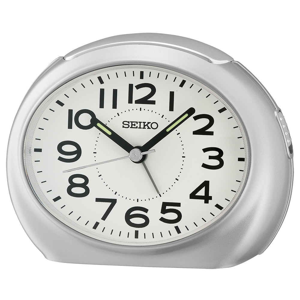 Seiko Timeless Metallic Silver effect Beep Alarm Clock | Seiko Clocks ...
