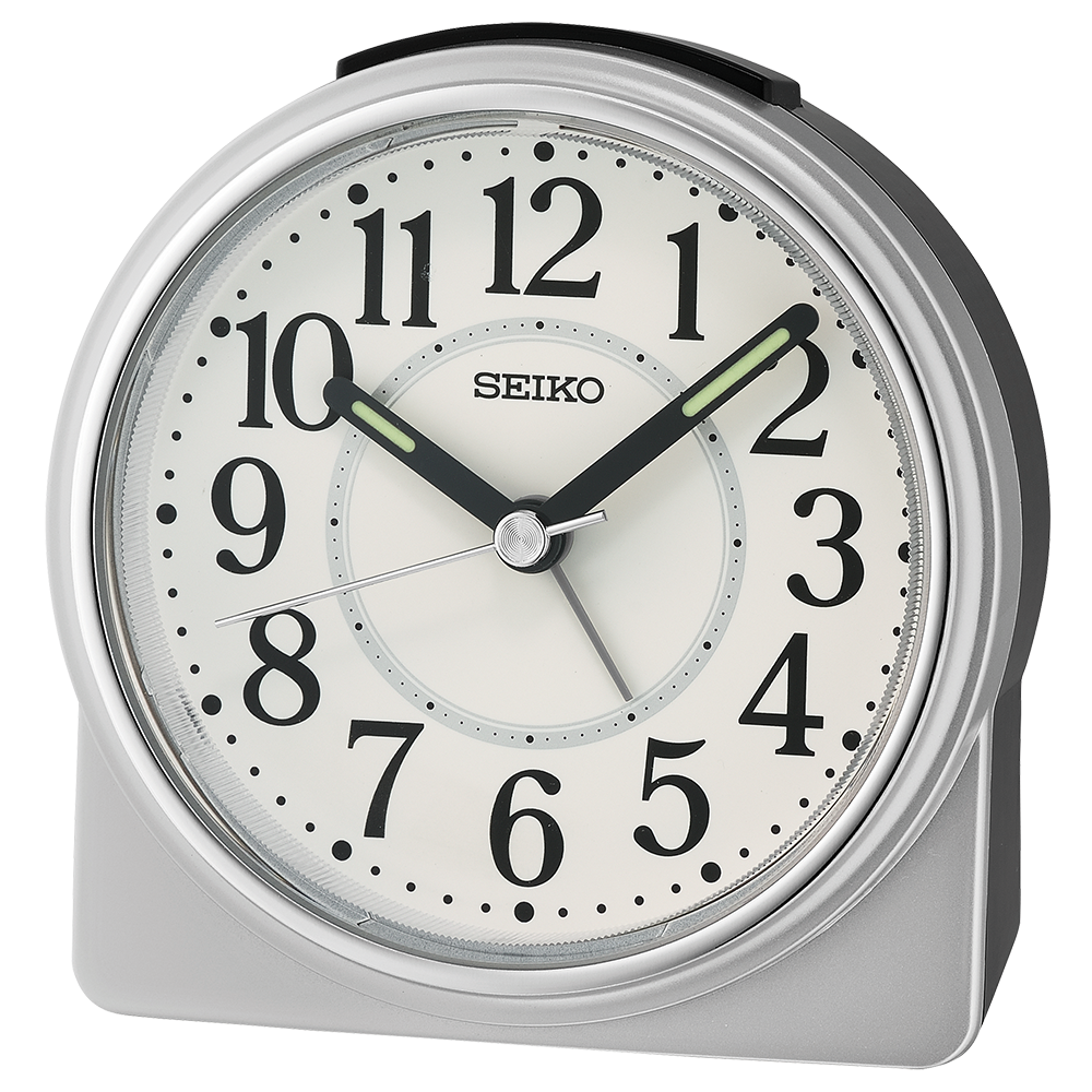 Seiko Timeless Silver-tone Luminous Beep Alarm Clock | Seiko Clocks ...