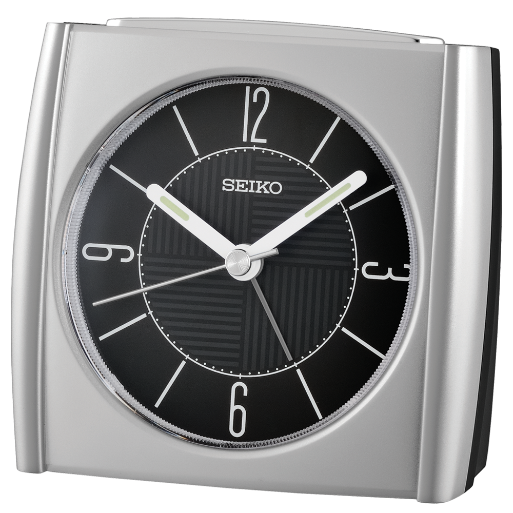 Seiko Timeless Metallic Black and Silver-tone Beep Alarm Clock | Seiko ...
