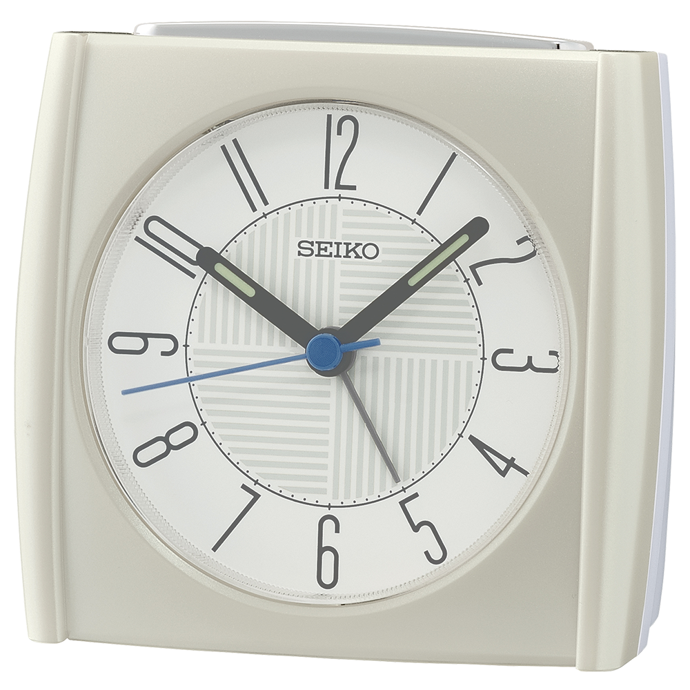 Seiko Timeless Pearlescent White Beep Alarm Clock | Seiko Clocks | The ...