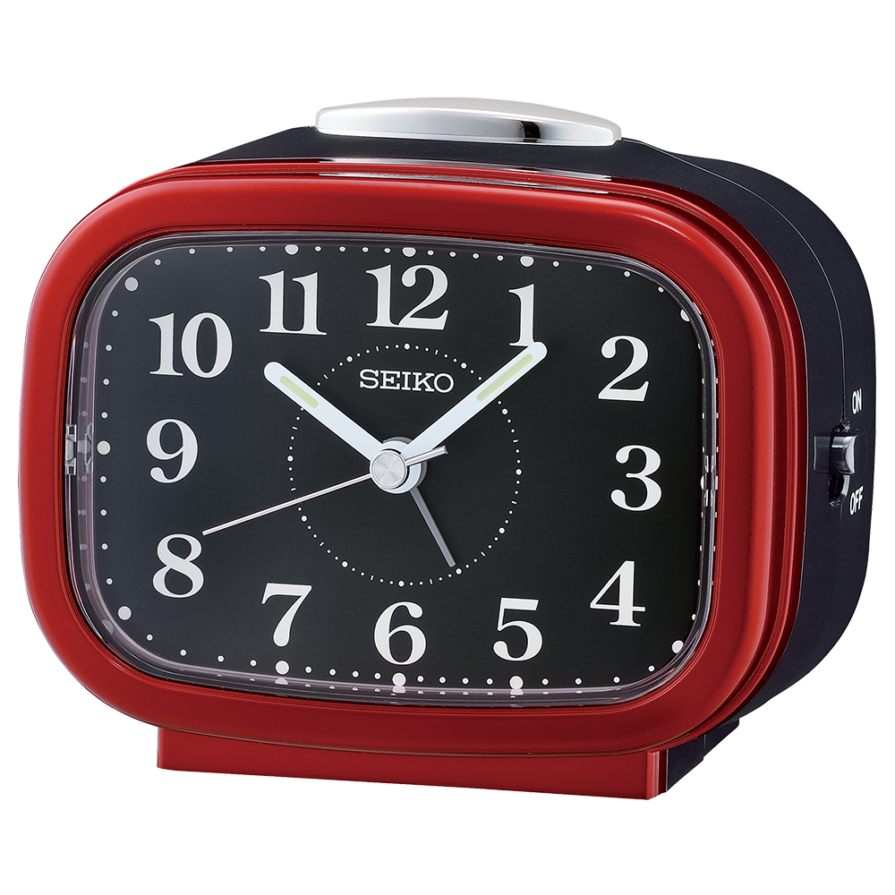 Seiko Retro Red and Black Luminous Alarm Clock | Seiko Clocks | The ...