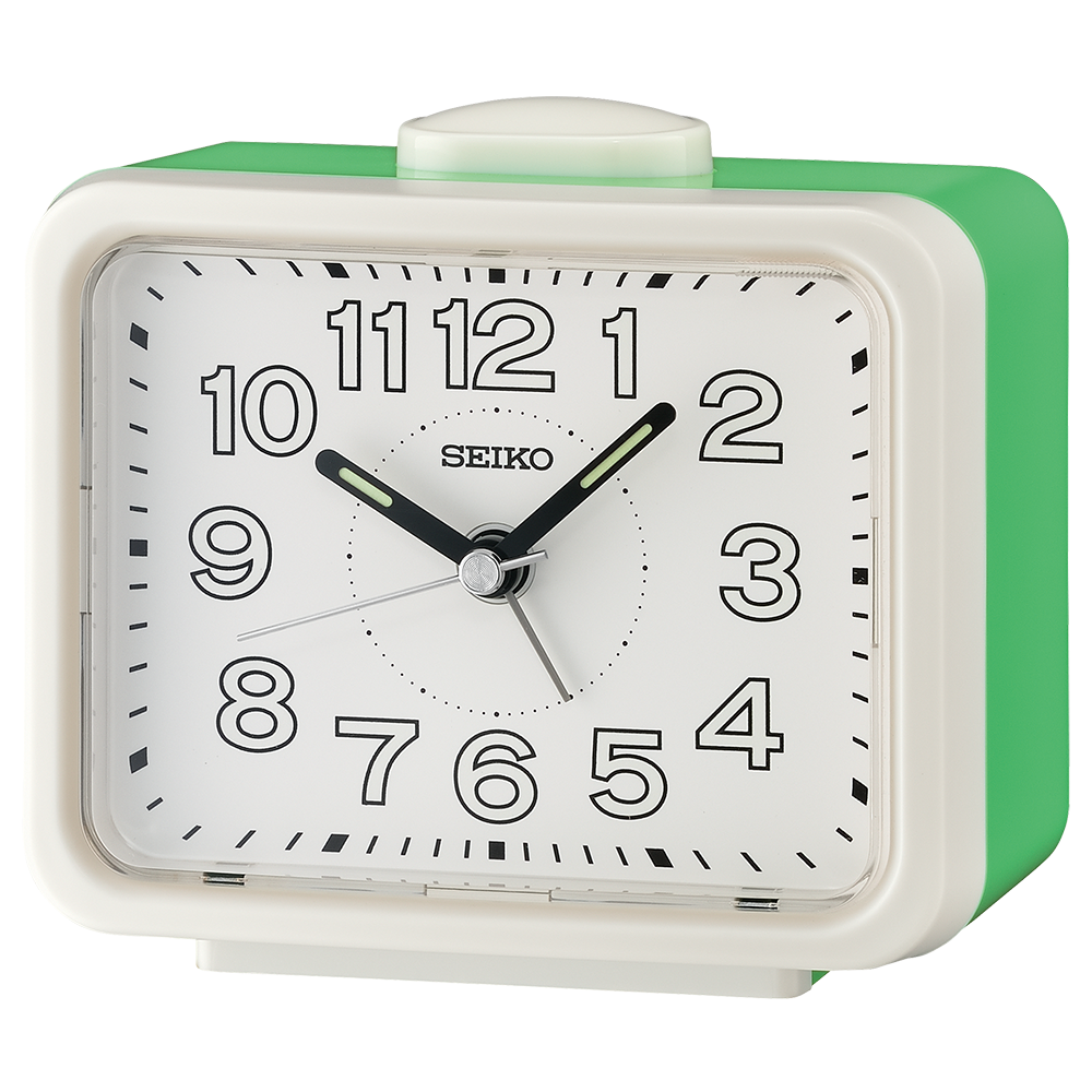 Seiko Retro White and Green "Quiet Sweep" Alarm Clock | Seiko Clocks ...
