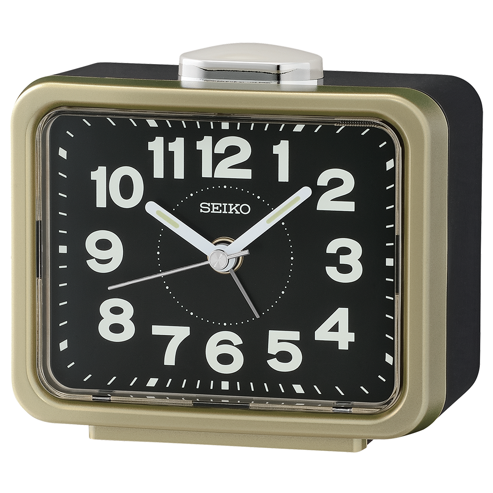Seiko Retro Black and Gold colour "Quiet Sweep" Alarm Clock | Seiko ...