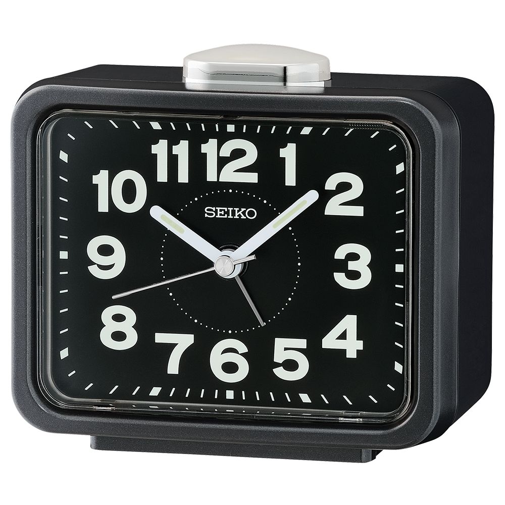 Seiko Retro Metallic Black "Quiet Sweep" Alarm Clock | Seiko Clocks ...