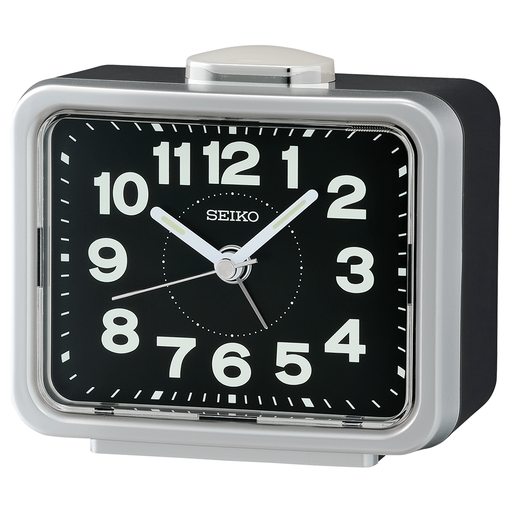 Seiko Retro Silver tone and Black "Quiet Sweep" Alarm Clock | Seiko ...