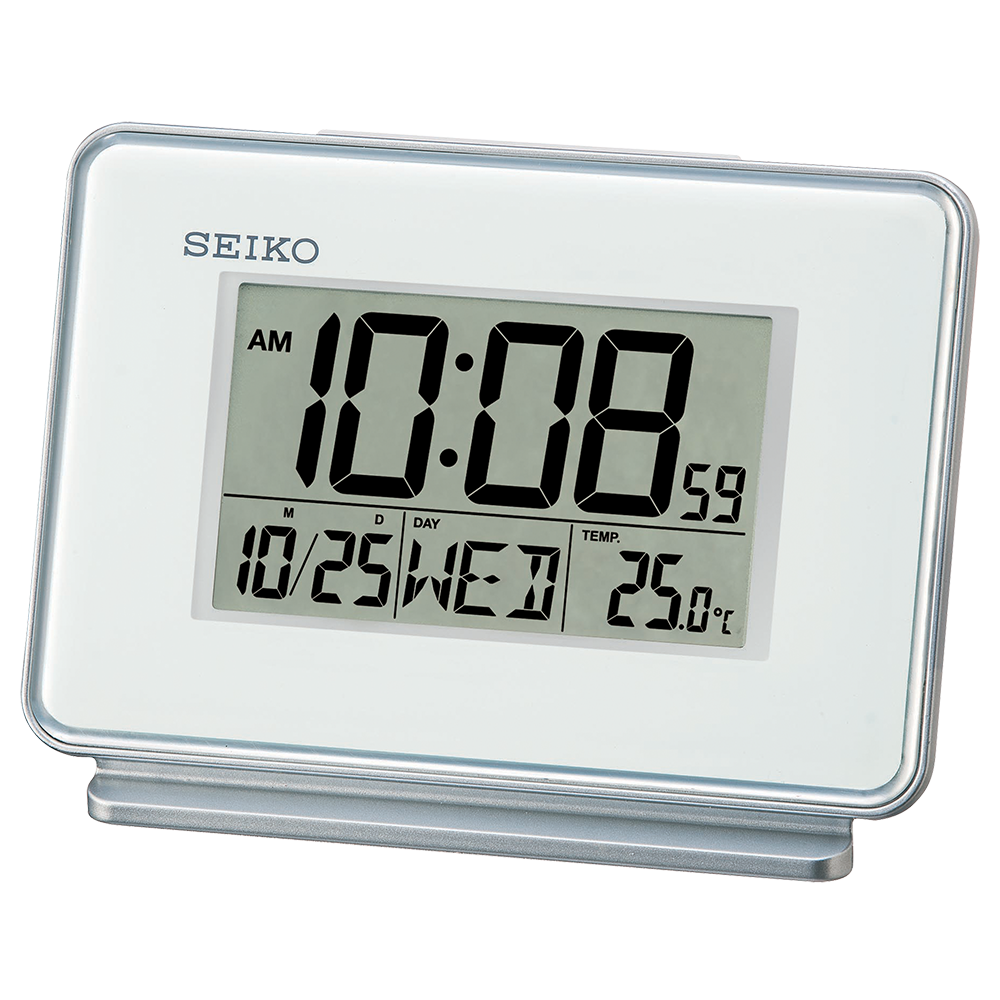 Seiko Multi-Function Display White Dual Alarm Clock | Seiko Clocks ...