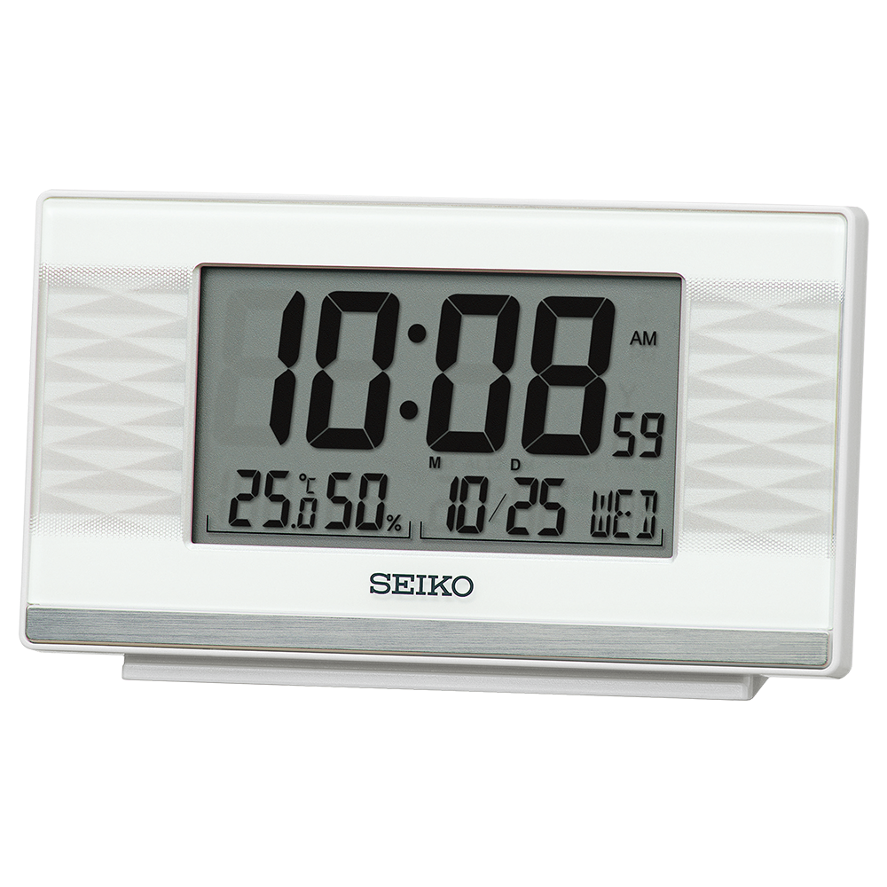 Seiko Multi-Function Display White Hygrometer Alarm | Seiko Clocks ...