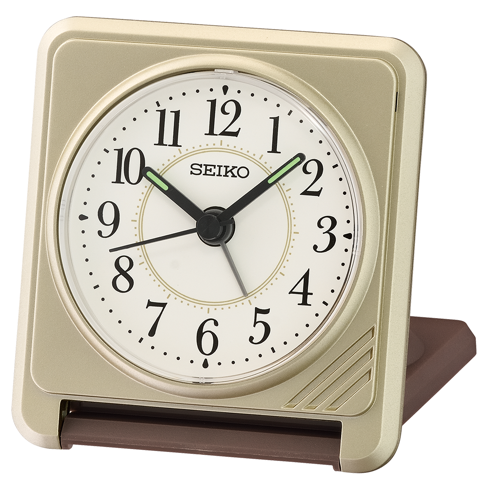 Seiko Timeless Metallic Gold effect Ascending Beep Travel Alarm Clock ...