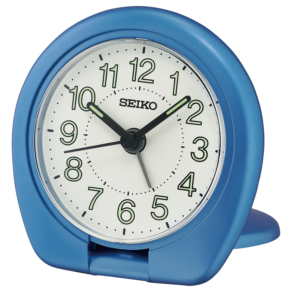 Seiko Timeless Metallic Blue Ascending Beep Travel Alarm Clock | Seiko ...