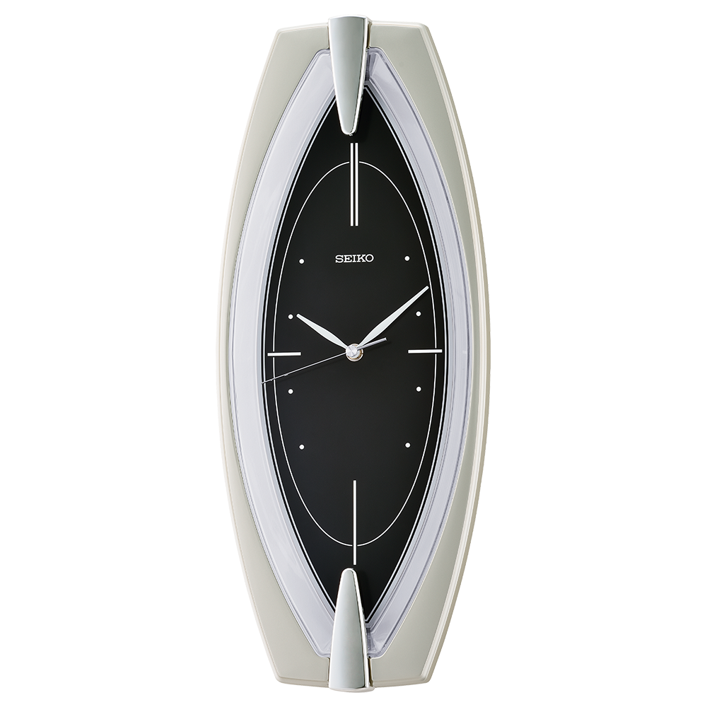 Seiko Retro Black and Silver colour "Quiet Sweep" Wall Clock | Seiko ...