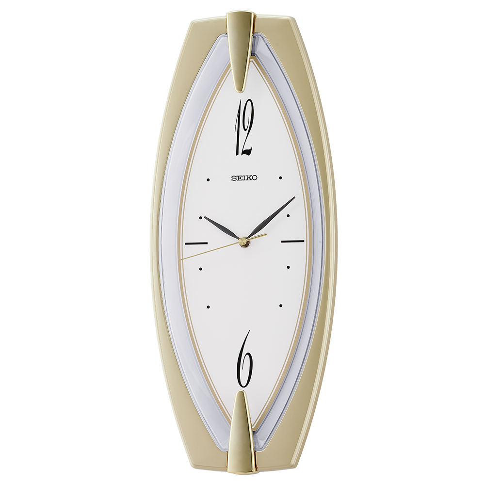 Seiko Retro White and Gold coloured "Quiet Sweep" Wall Clock | Seiko ...