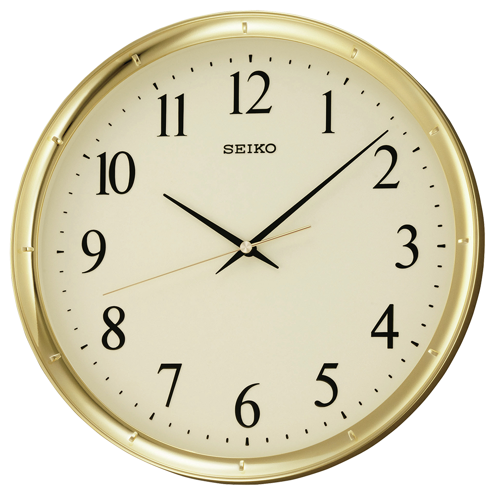 Seiko Timeless Gold-Coloured Quiet Sweep Wall Clock | Seiko Clocks ...