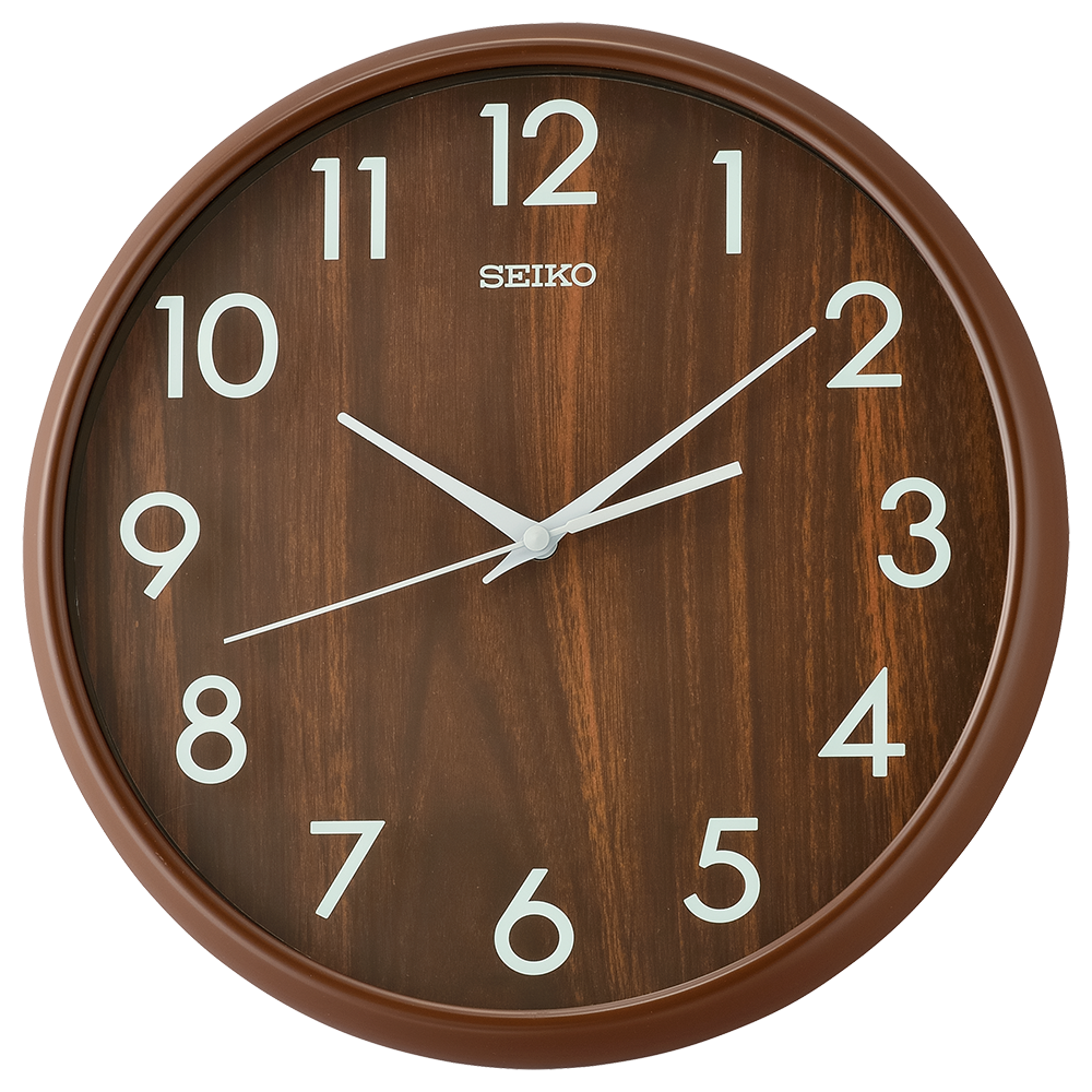 Seiko Retro Dark Brown Wood-Effect "Quiet Sweep" Wall Clock | Seiko ...