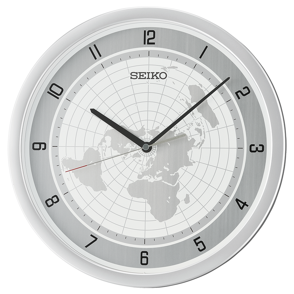 Seiko Retro World Map Silver-toned Wall Clock | Seiko Clocks Official ...
