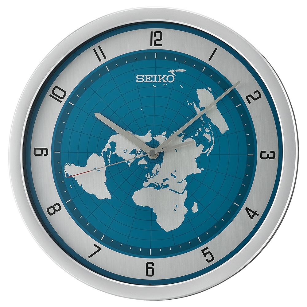 Seiko Retro World Map Blue Wall Clock | Seiko Clocks | The Official UK ...