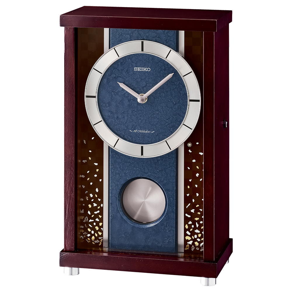 Seiko Traditional Marble-Patterned Musical Pendulum Mantel Clock ...