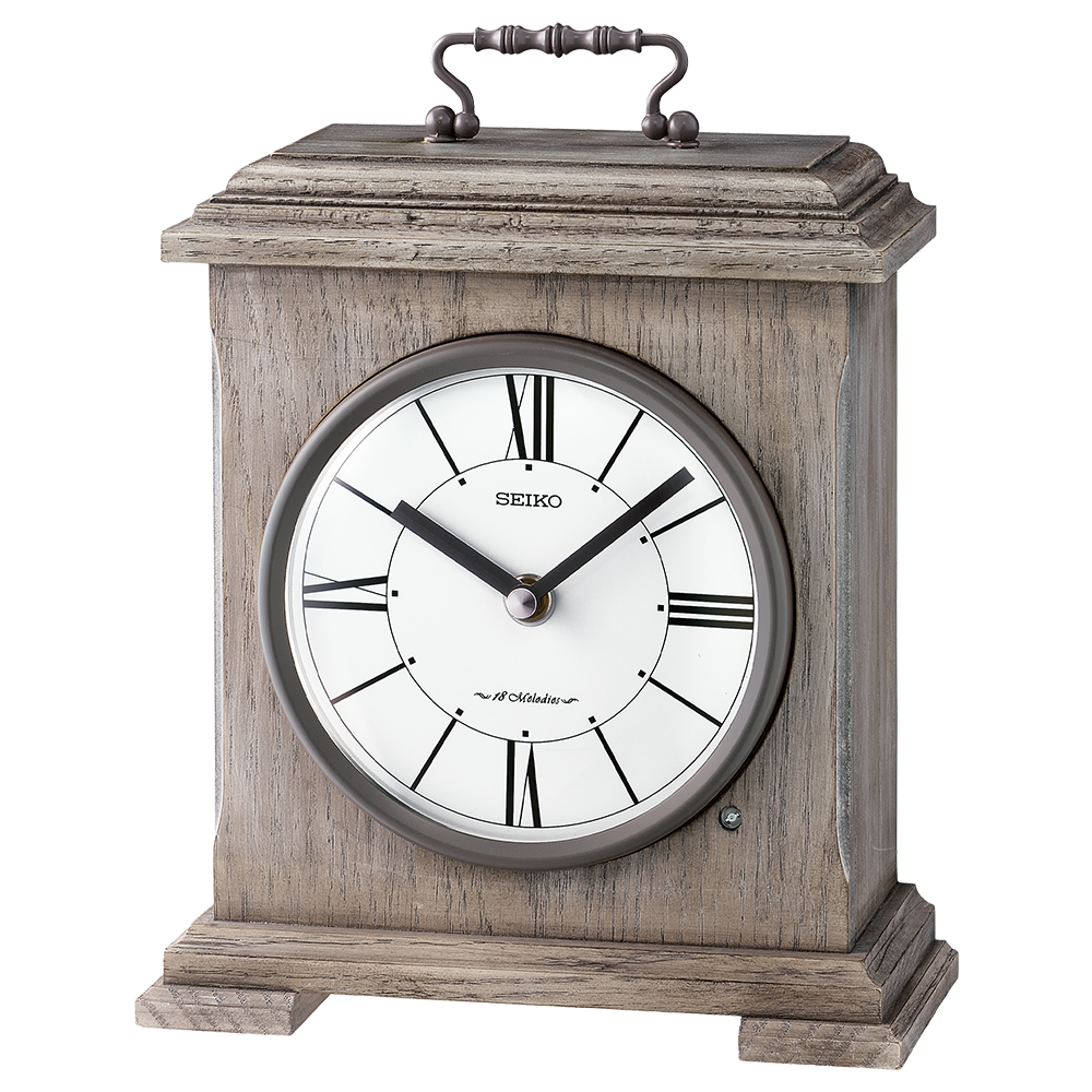 Seiko Traditional Grey Wood Musical Mantel Clock | Seiko Clocks ...