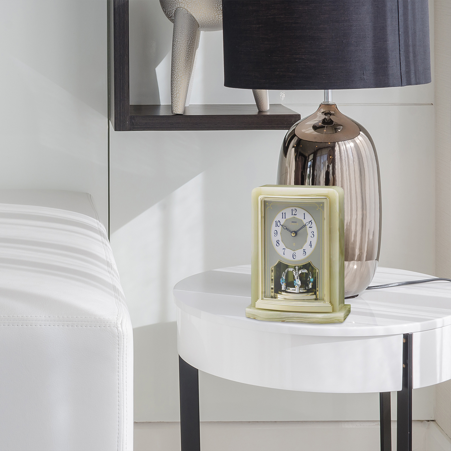 Seiko Traditional Marble Rotating Pendulum Mantel Clock | Seiko Clocks ...