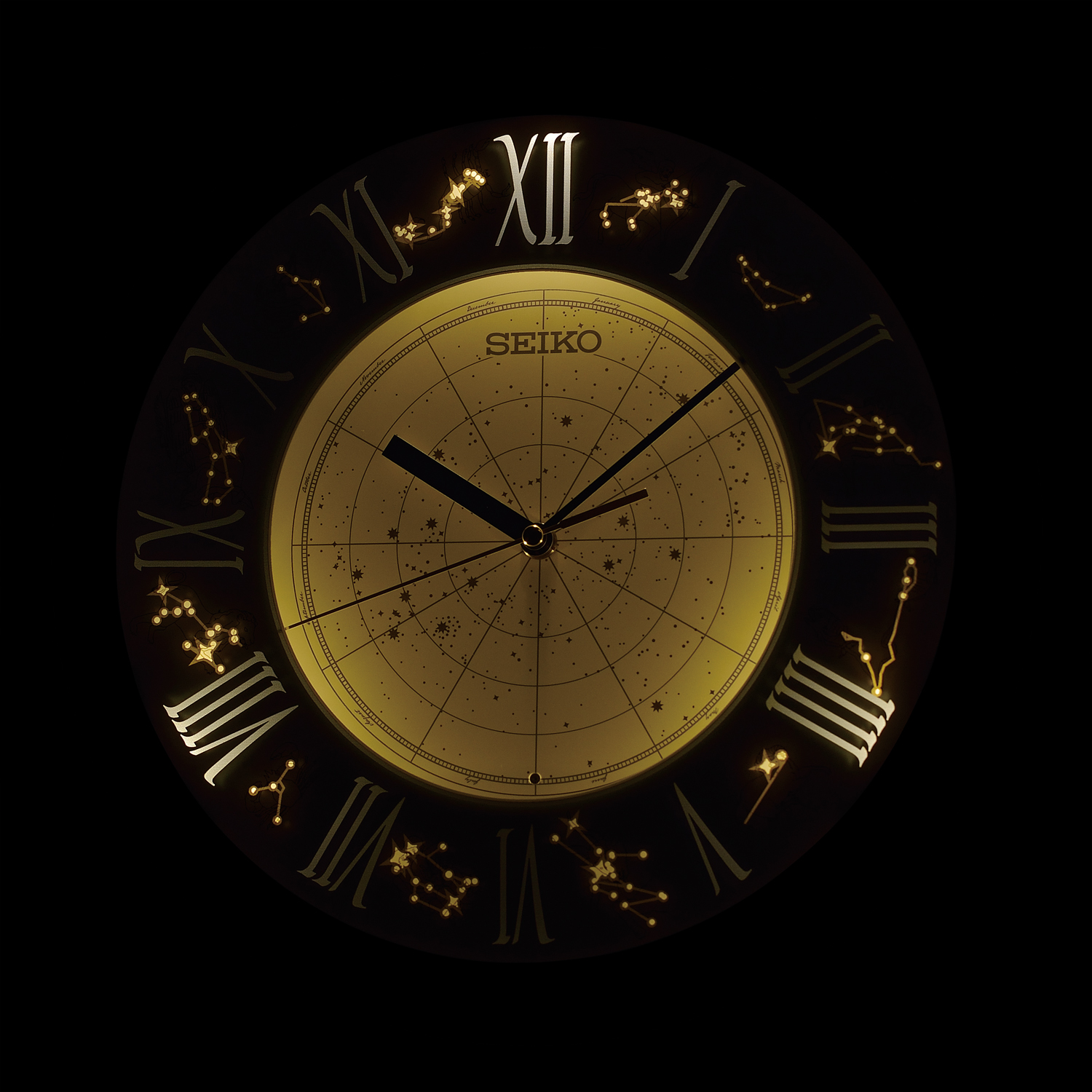 Seiko Retro Cream and Brown Constellation Wall Clock | Seiko Clocks ...