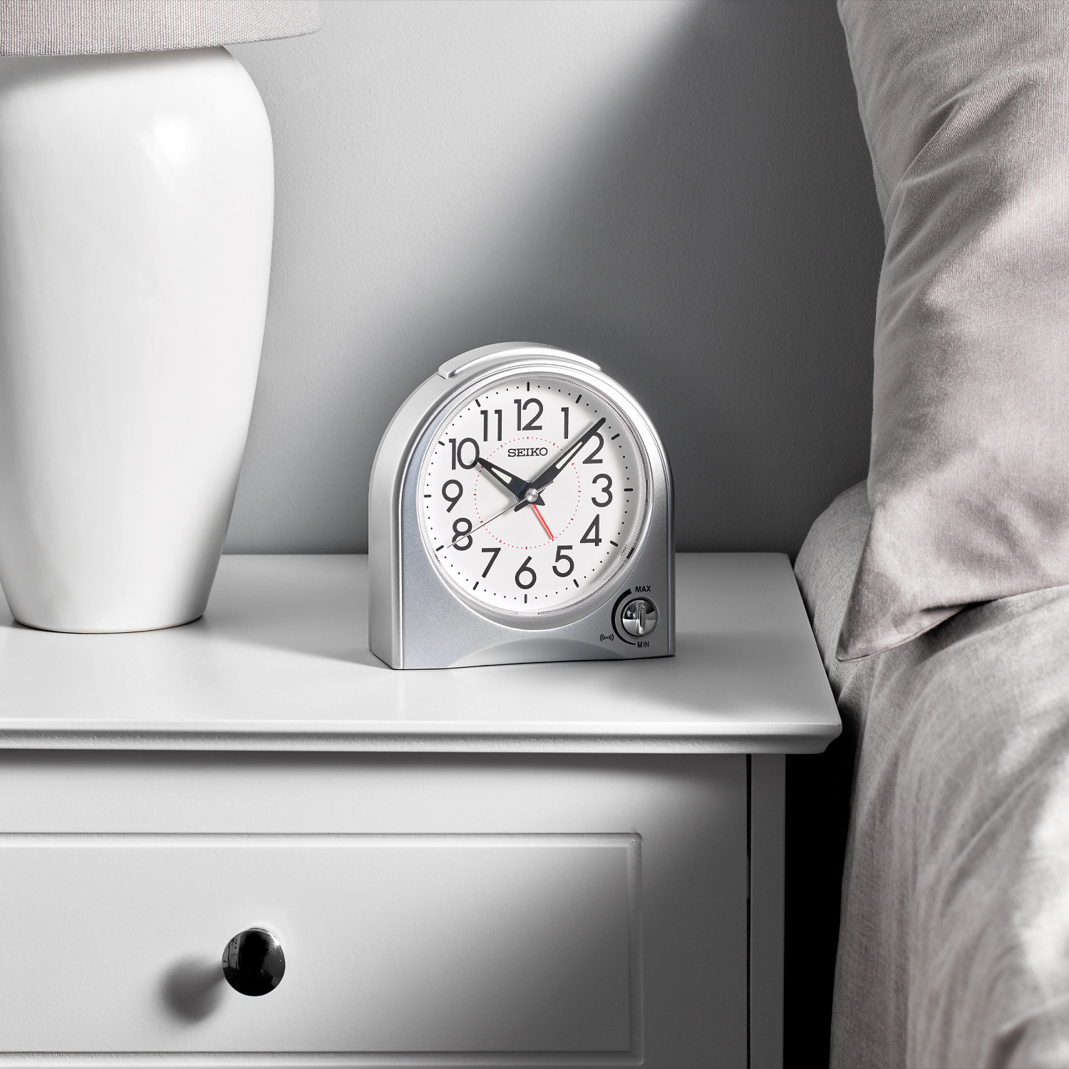 Seiko Timeless Silver-toned Luminous Bell Alarm Clock | Seiko Clocks ...