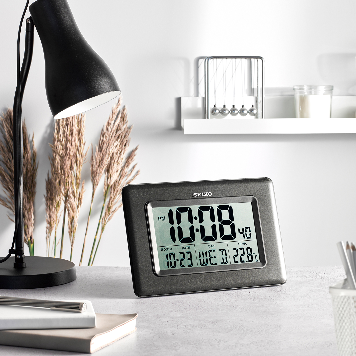 Seiko Multi-Function Display Folding Stand Alarm Clock | Seiko Clocks ...