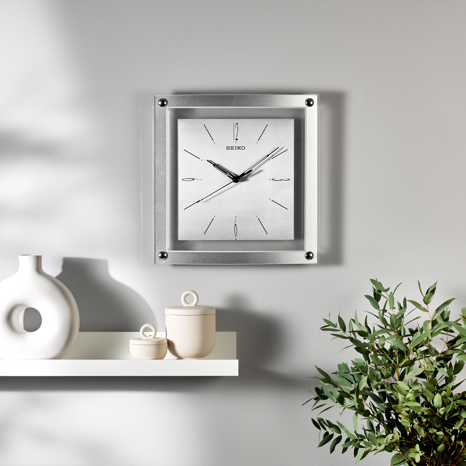 Seiko Timeless Metallic Silver-tone Quiet Sweep Wall Clock | Seiko ...