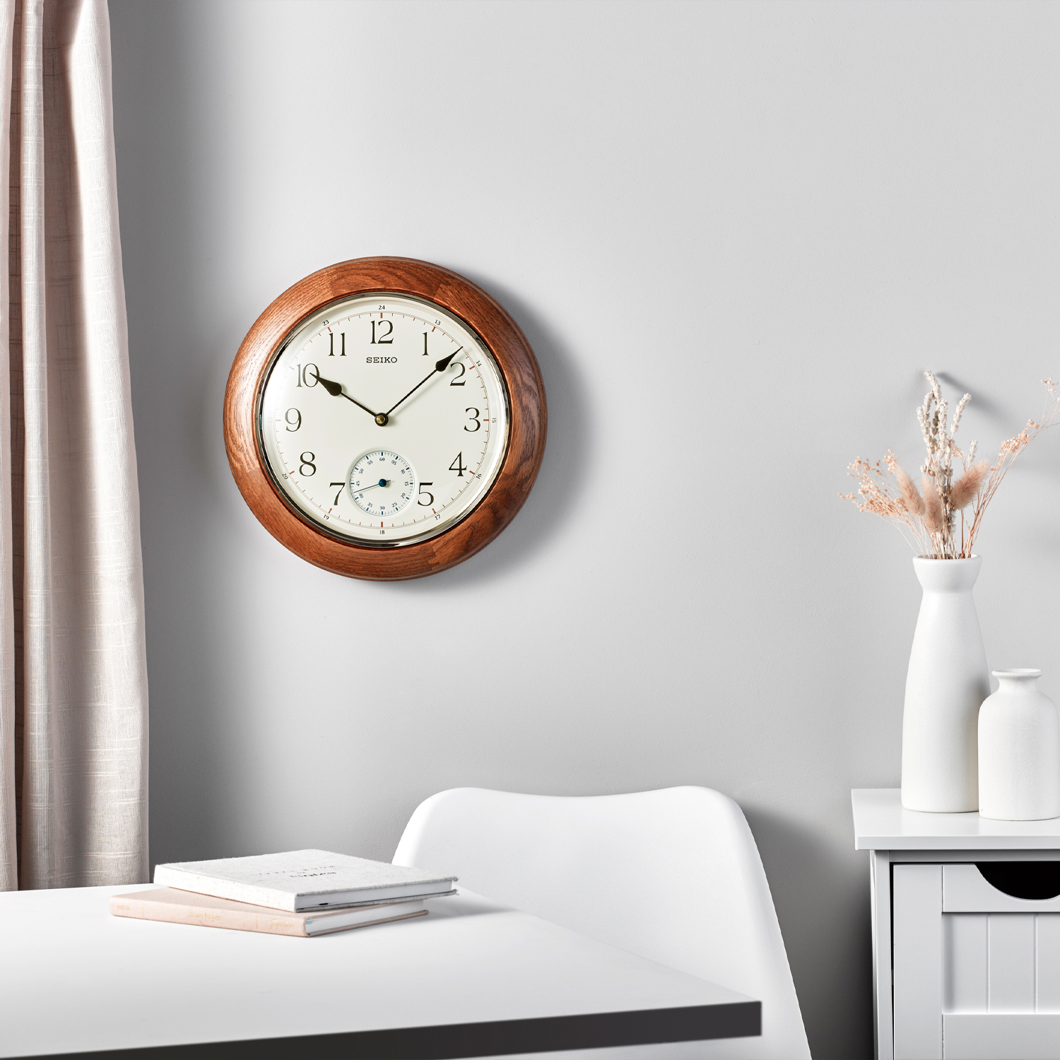 Seiko Traditional Seconds Sub-Dial "Quiet Sweep" Wall Clock | Seiko ...