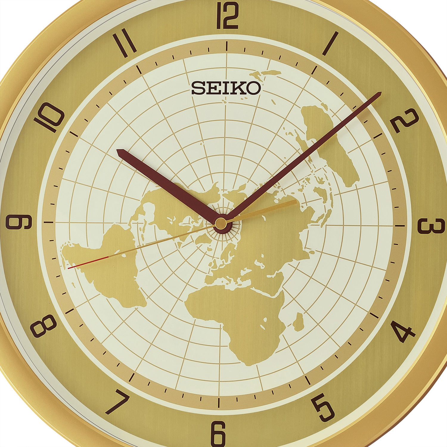 Seiko Retro World Map Gold-toned Wall Clock | Seiko Clocks | The ...
