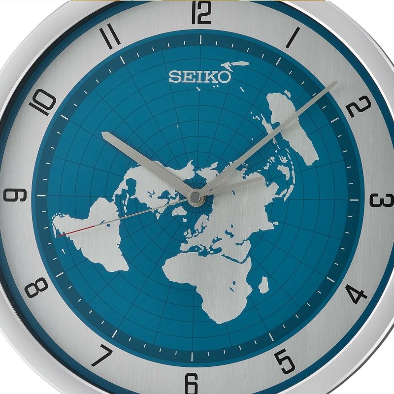 Seiko Retro World Map Blue Wall Clock | Seiko Clocks Official UK Online ...