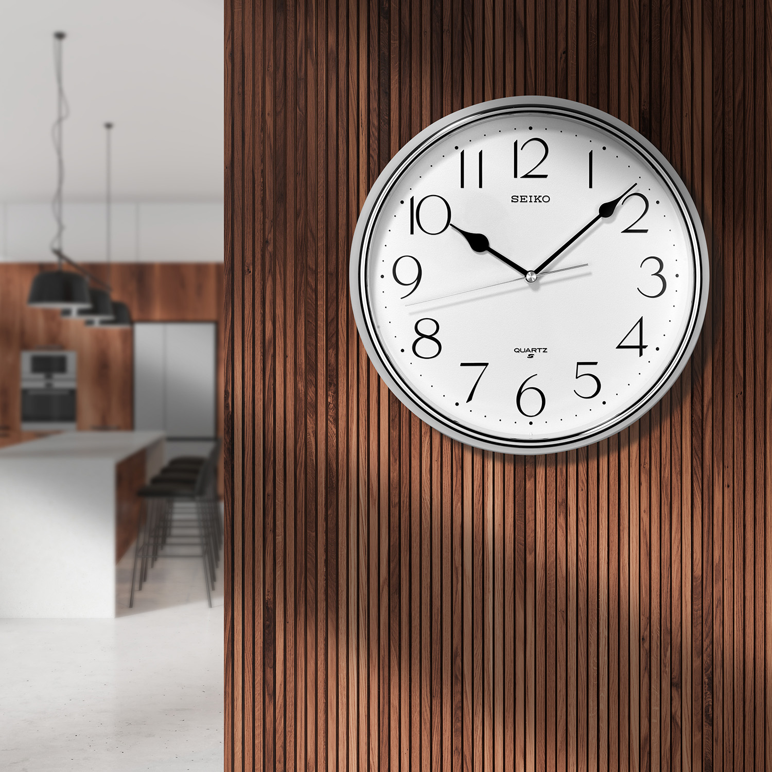 Seiko Timeless Silver-tone and White Wall Clock | Seiko Clocks Official ...