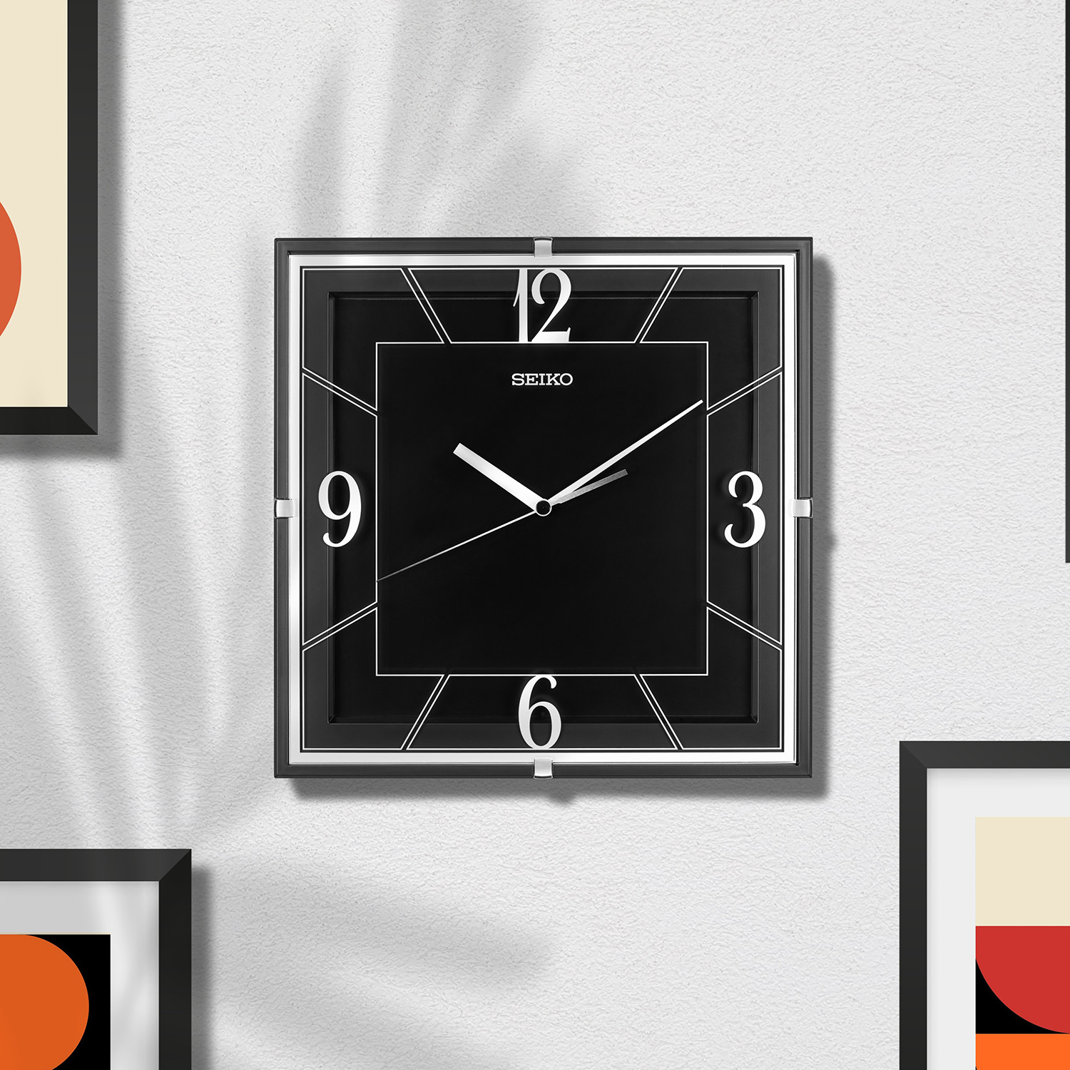 Seiko Retro Minimalist Black "Quiet Sweep" Wall Clock | Seiko Clocks ...