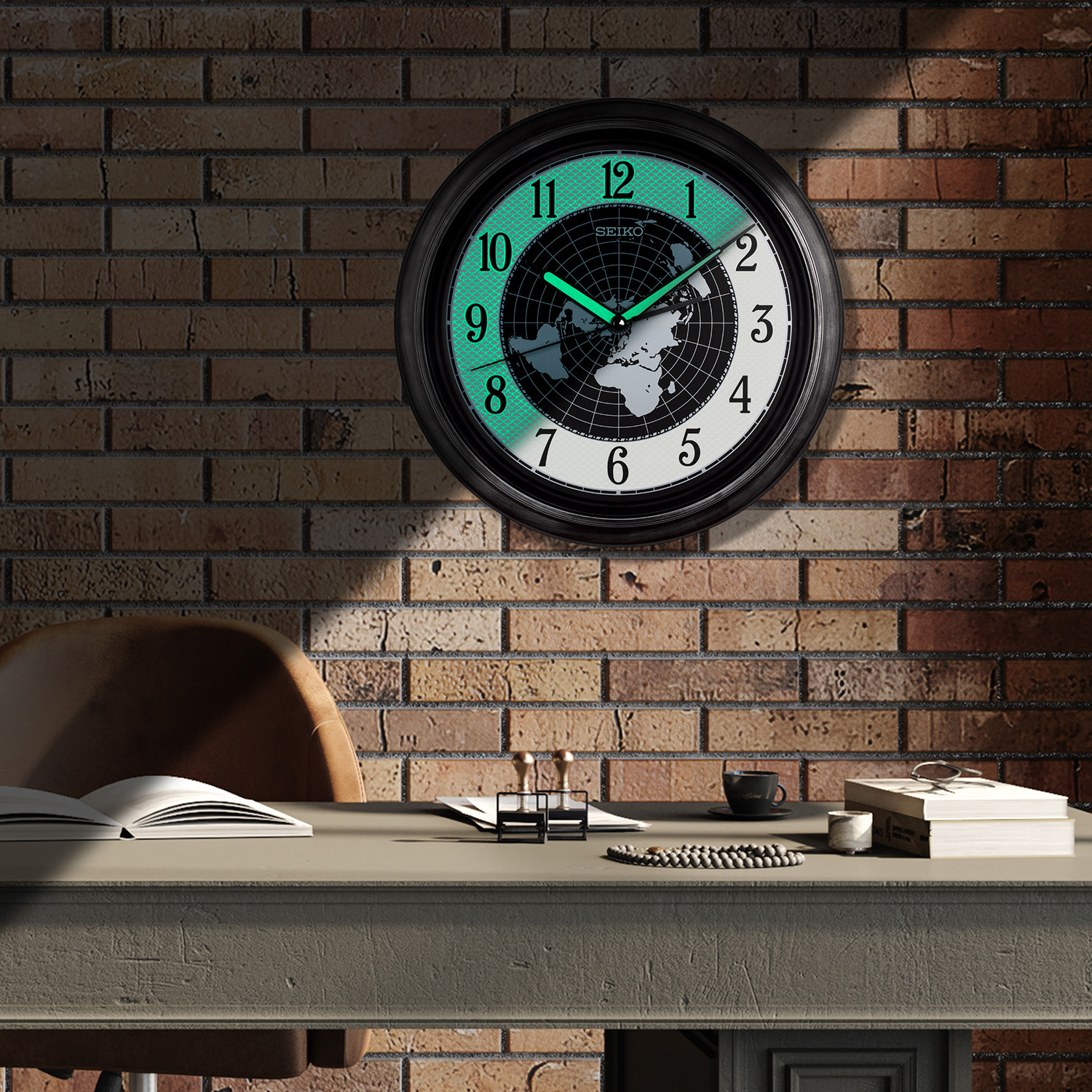 Seiko Retro World Map Luminous Wall Clock | Seiko Clocks Official UK ...