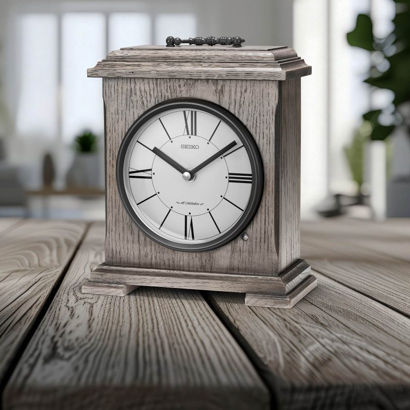 Seiko Traditional Grey Wood Musical Mantel Clock | Seiko Clocks ...