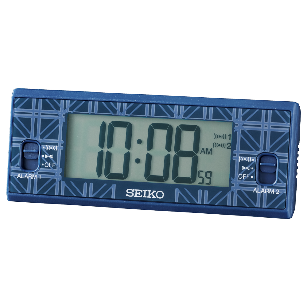 Seiko Multi-Function Dark Blue Patterned Alarm Clock | Seiko Clocks ...