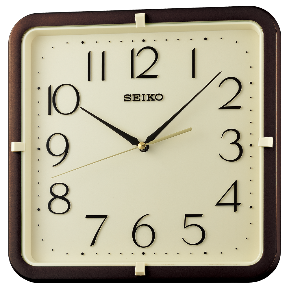 Seiko Retro Silent Square Cream Wall Clock | Seiko Clocks | The ...