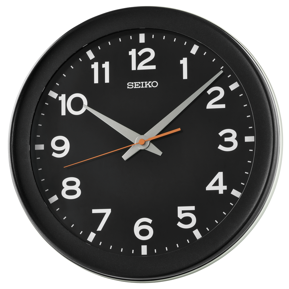 Seiko Retro Minimalist Black Wall Clock | Seiko Clocks | The Official ...